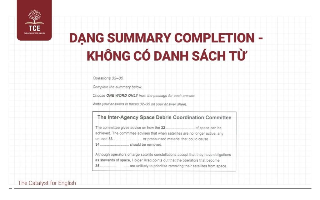 Cách xử lý dạng bài Summary Completion IELTS Reading | The Catalyst for English