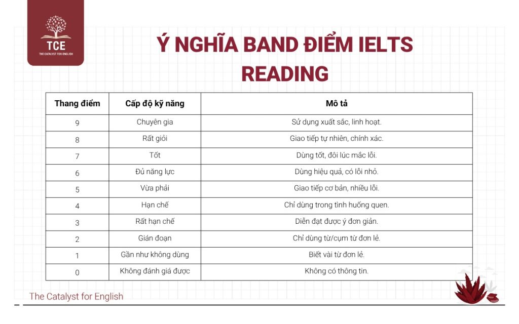 Cách tính IELTS Reading band score chuẩn nhất năm 2025 | The Catalyst ...