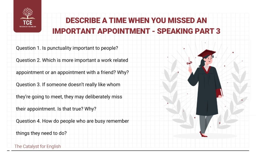 Describe a time you missed an important appointment for something Part ...